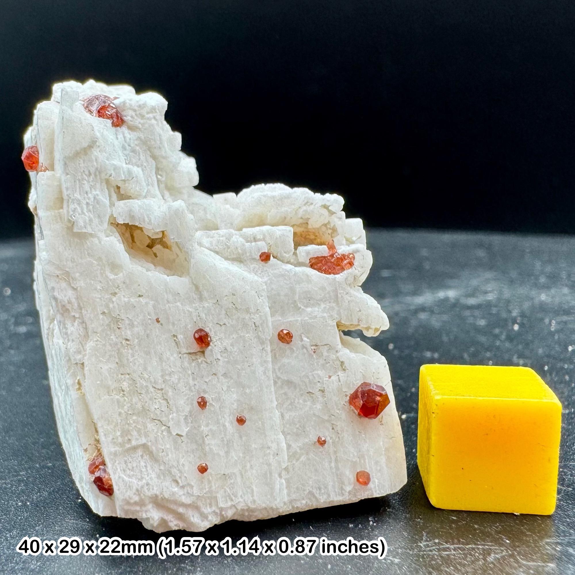 Grade a red garnet on feldspar crystal – genuine specimen, skardu ...