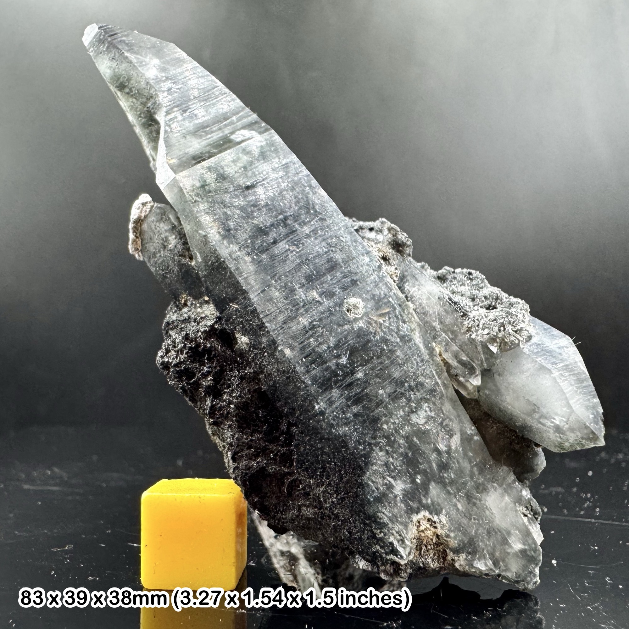 Rare Laser Quartz Crystal with Black Tourmaline Inclusions Natural ...